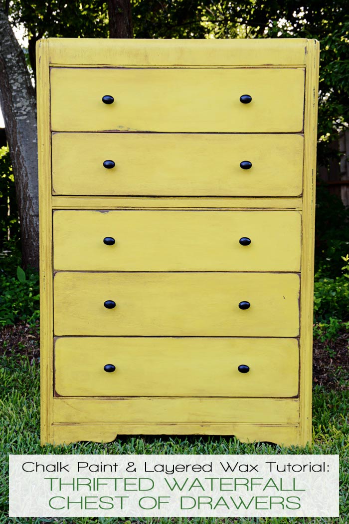 DIY Painted Waterfall Dresser | i should be mopping the floor