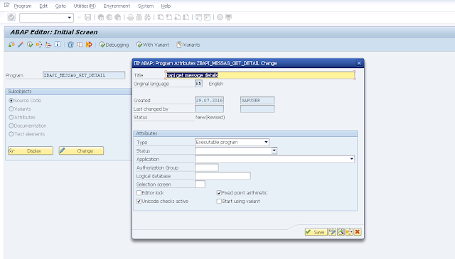 Calling BAPIs from SAP-ABAP ( Ex : BAPI Message GetDetail )