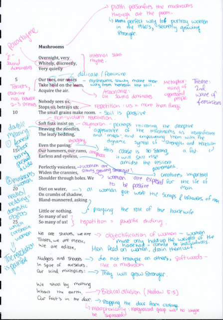 Language & Literature Blog: Mushrooms by Sylvia Plath