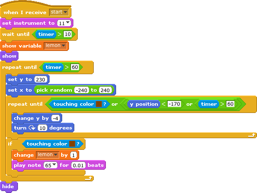 Scratch programming projects: Project: Fruit Basket Mini Game