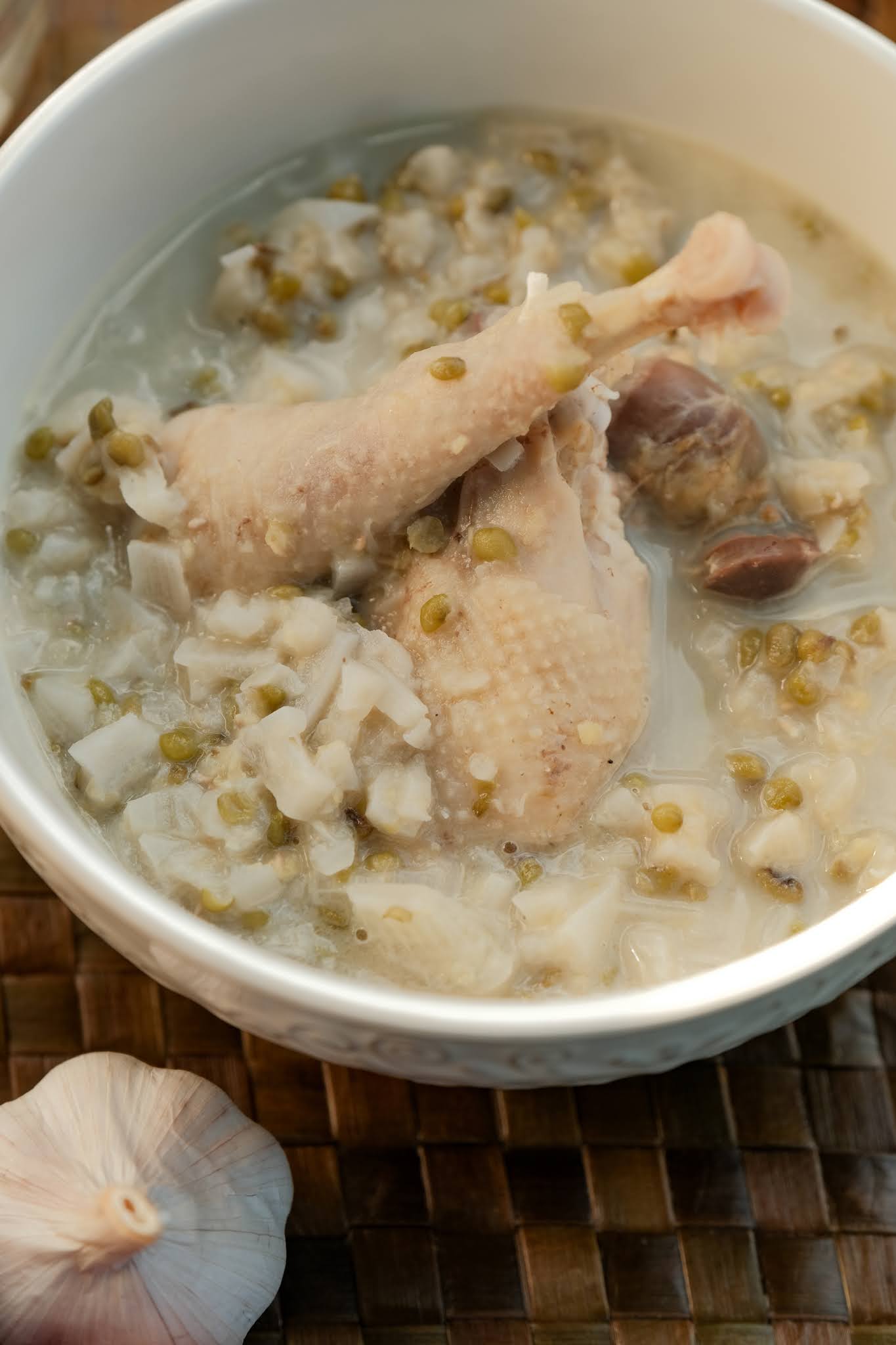 Chicken Ubad with Monggo (Chicken with Banana Pith and Mung Beans)