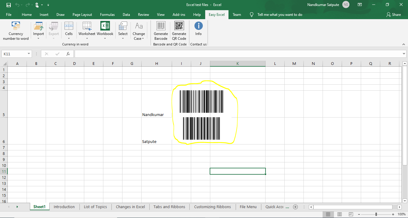 EasyExcel - Generate barcode