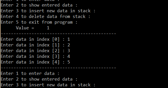 C++ program of data insertion and deletion in stack ~ Program Nerd
