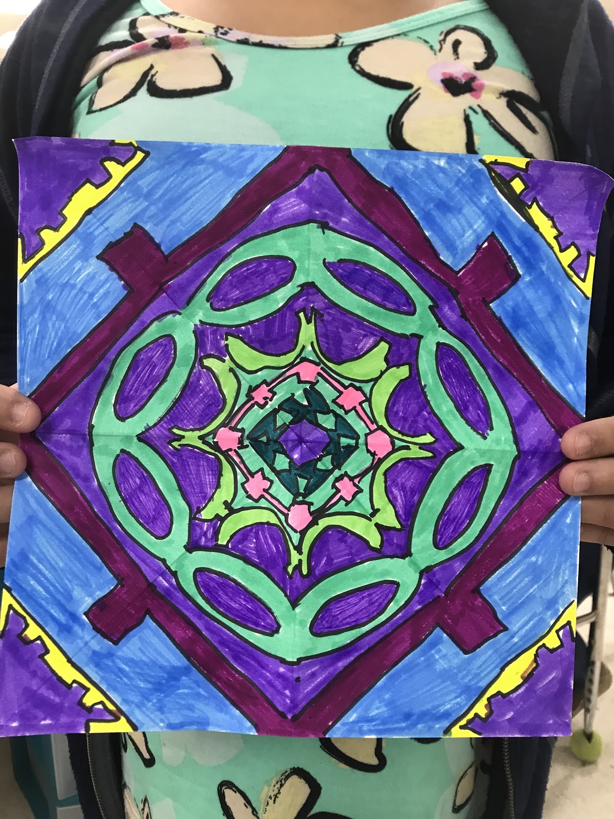 Elements of the Art Room: 5th grade radial symmetrical name art