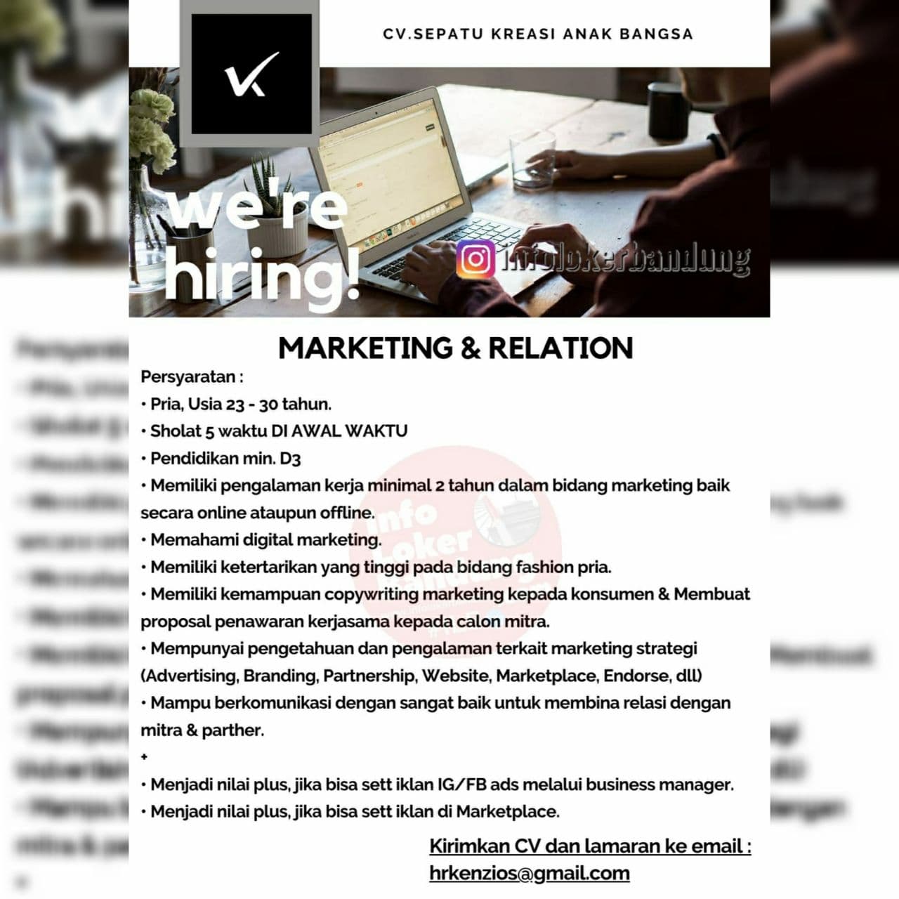 Lowongan Kerja Produsen sepatu CV. Sepatu Kreasi Anak Bangsa (@reyl_man ...
