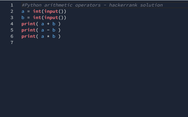 Arithmetic Operators In Python Hacker Rank Solution Sloth Coders
