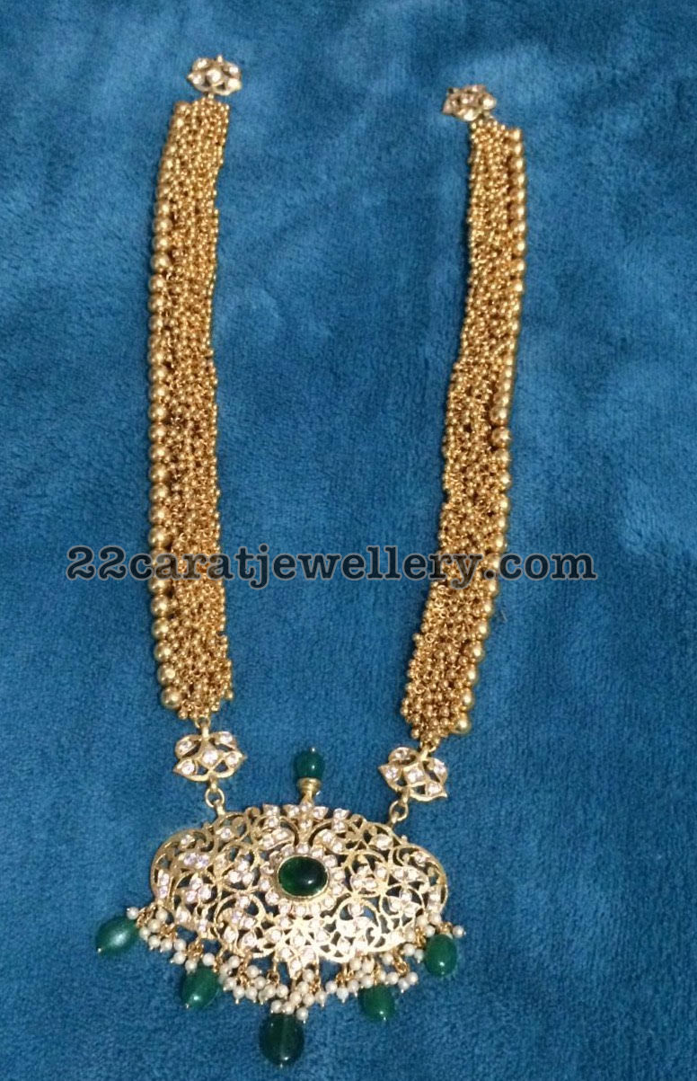 Silver Metal Gold Swirls Long Chain - Jewellery Designs