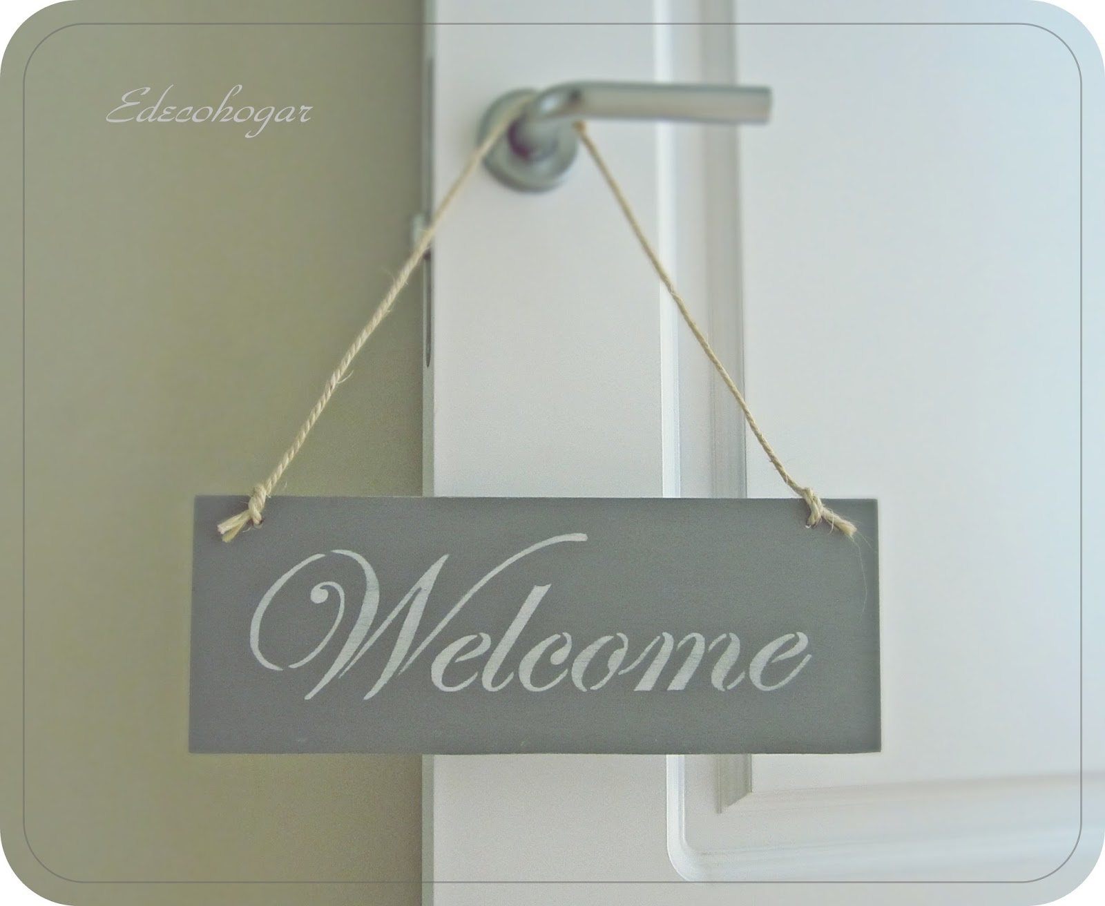 Edecohogar: Letrero madera WELCOME