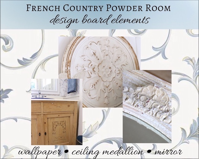 Botanic Bleu: French Country Powder Room
