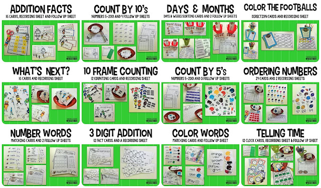 Doodle Bugs Teaching {first grade rocks!}: Football Math Centers ...