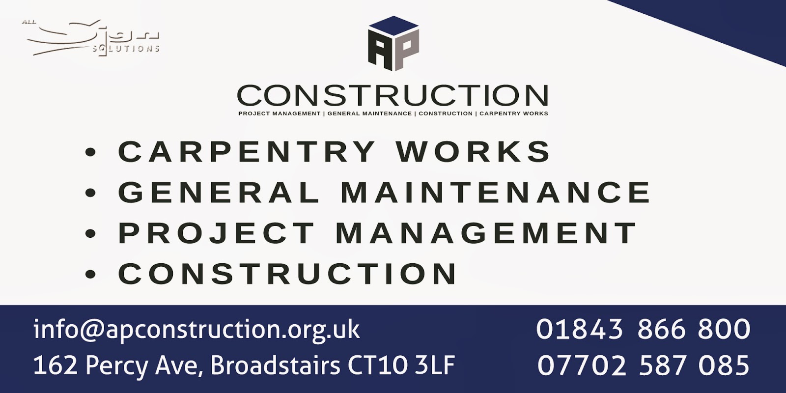AP Construction | Banner and Site Boards - All Sign Solutions | Signs ...