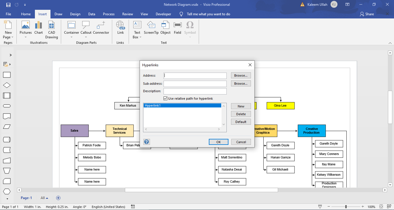 How to link shapes in Visio?