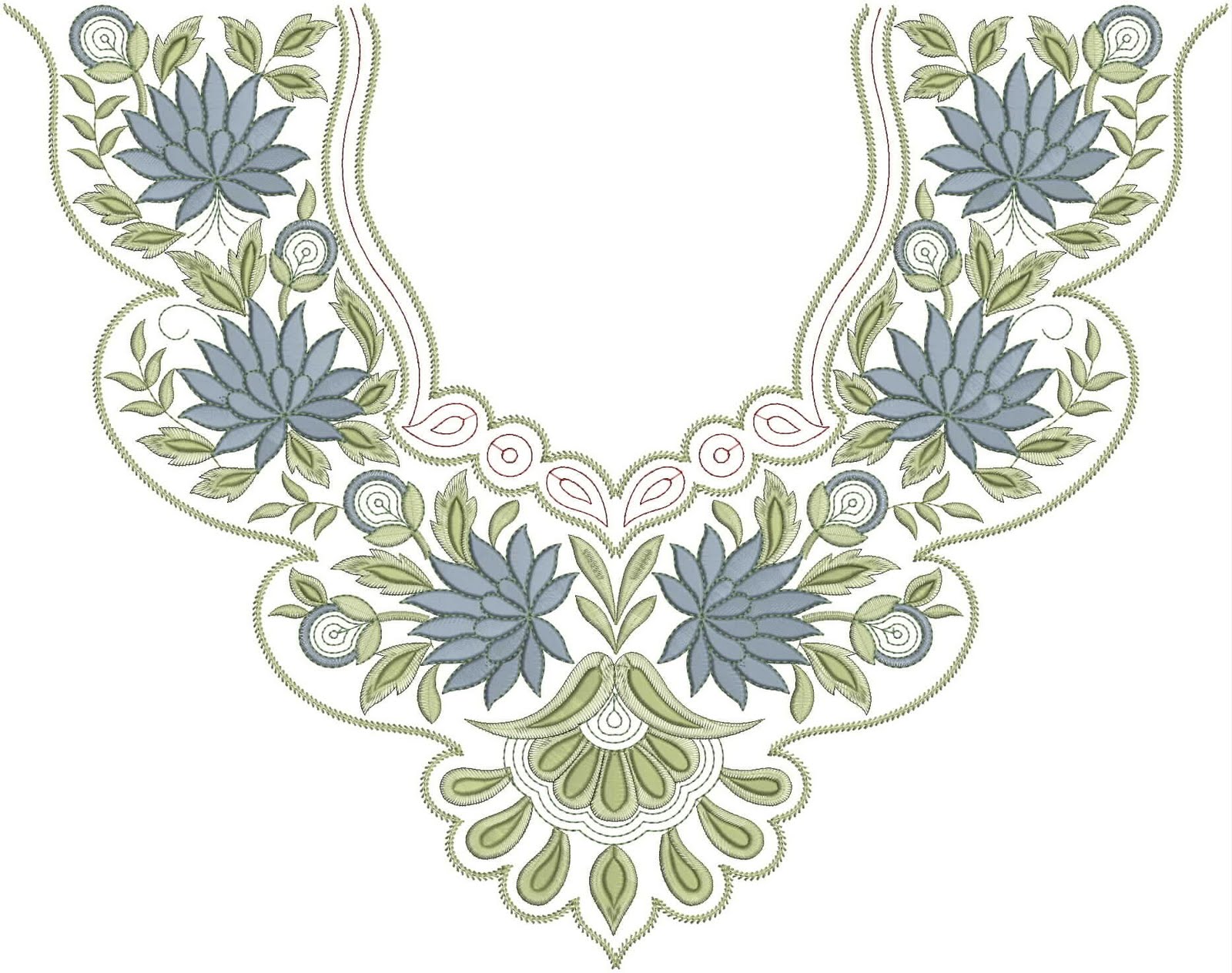 EmbDesignTube: Arebian Neck line 3 mm Sequin Embroidery Design Download