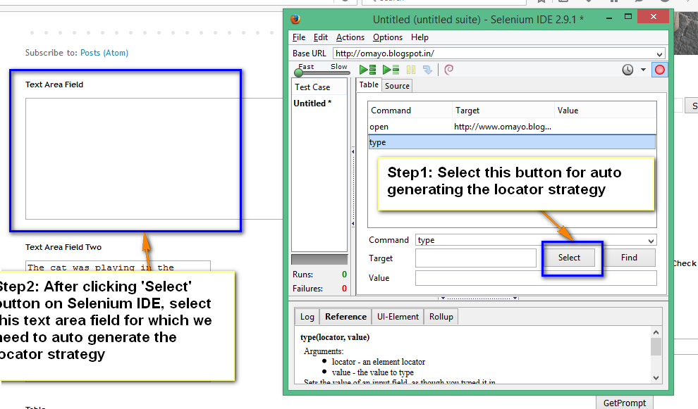 Selenium-By-Arun: Using type command in Selenium IDE for typing text ... Selenium-By-Arun: Using type command in Selenium IDE for typing text ...