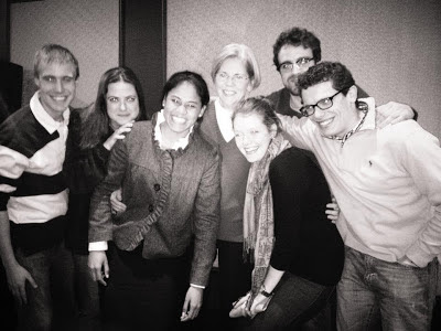 Daughter Julie (second from left) with Sen-elect Elizabeth Warren