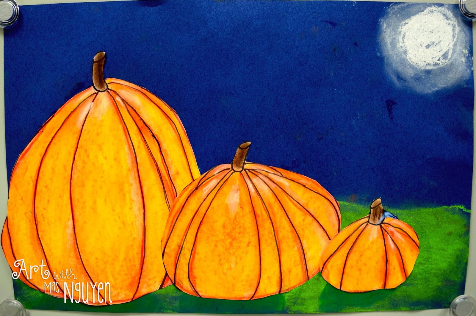 Chalk Pastel Pumpkins (2nd) | Art with Mrs. Nguyen