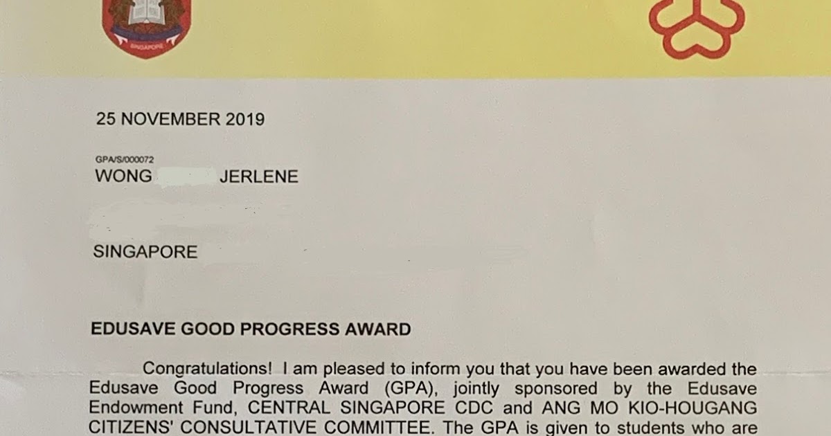 My Little Princess and Prince: 6 Dec 2019 - Edusave Good Progress Award