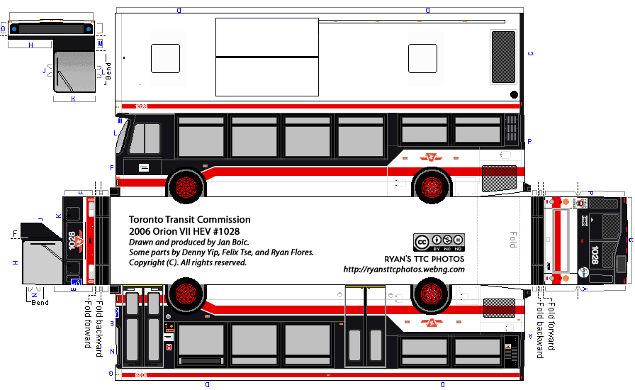 SP. Papel Modelismo: PaperCraft Bus 2006 Orion VII HEV - Toronto ...