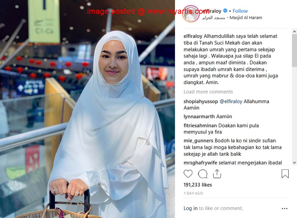 MYARTIS.COM | MYARTIS | MY | ARTIS: "AMPUN MAAF DIMINTA" - ELFIRA TUNAI UMRAH BERSAMA SUAMI