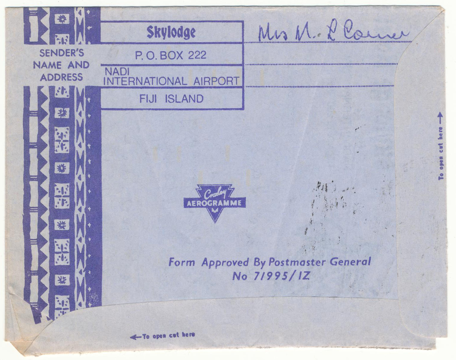 Aerogrammes & Airletters - Philatelic Archeology: Fiji: Privately ...