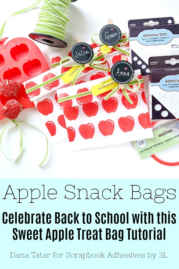 Back to School Apple Treat Bags - Scrapbook Adhesives by 3L