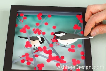 Ashbee Design Silhouette Projects: 3D Winterberry Shadow Box