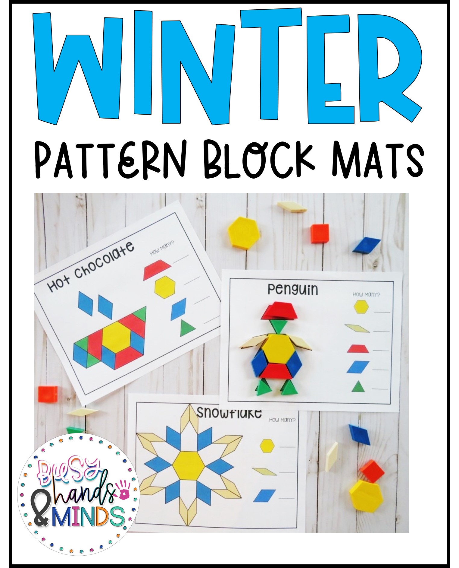 Winter STEM Math Mats for Preschool | Busy Hands and Minds