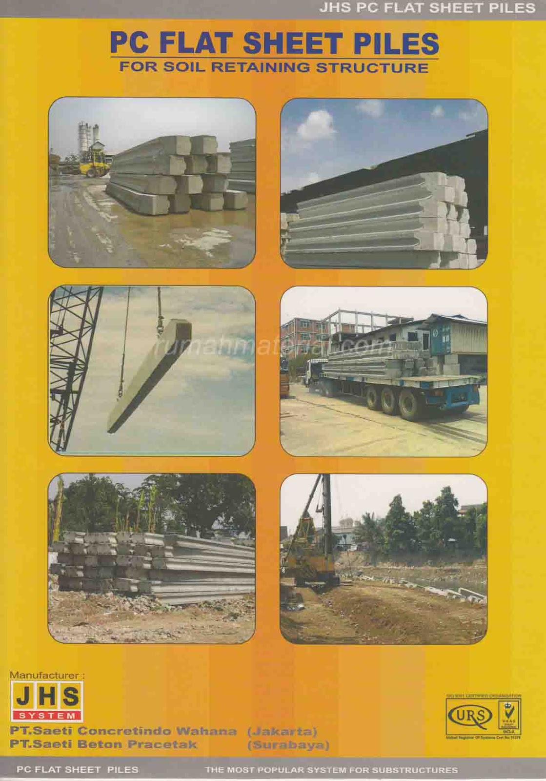 PC Flat Sheet Pile JHS - RumahMaterial1