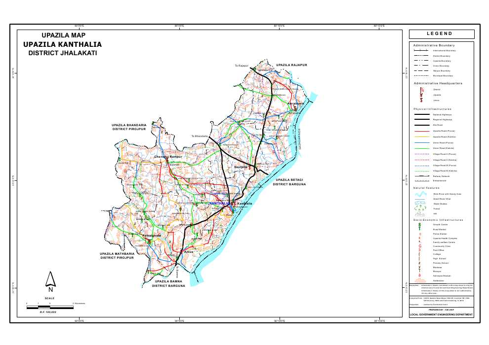 Mouza & Land Use Maps of Kanthalia Upazila, Jhalokathi, Bangladesh ...