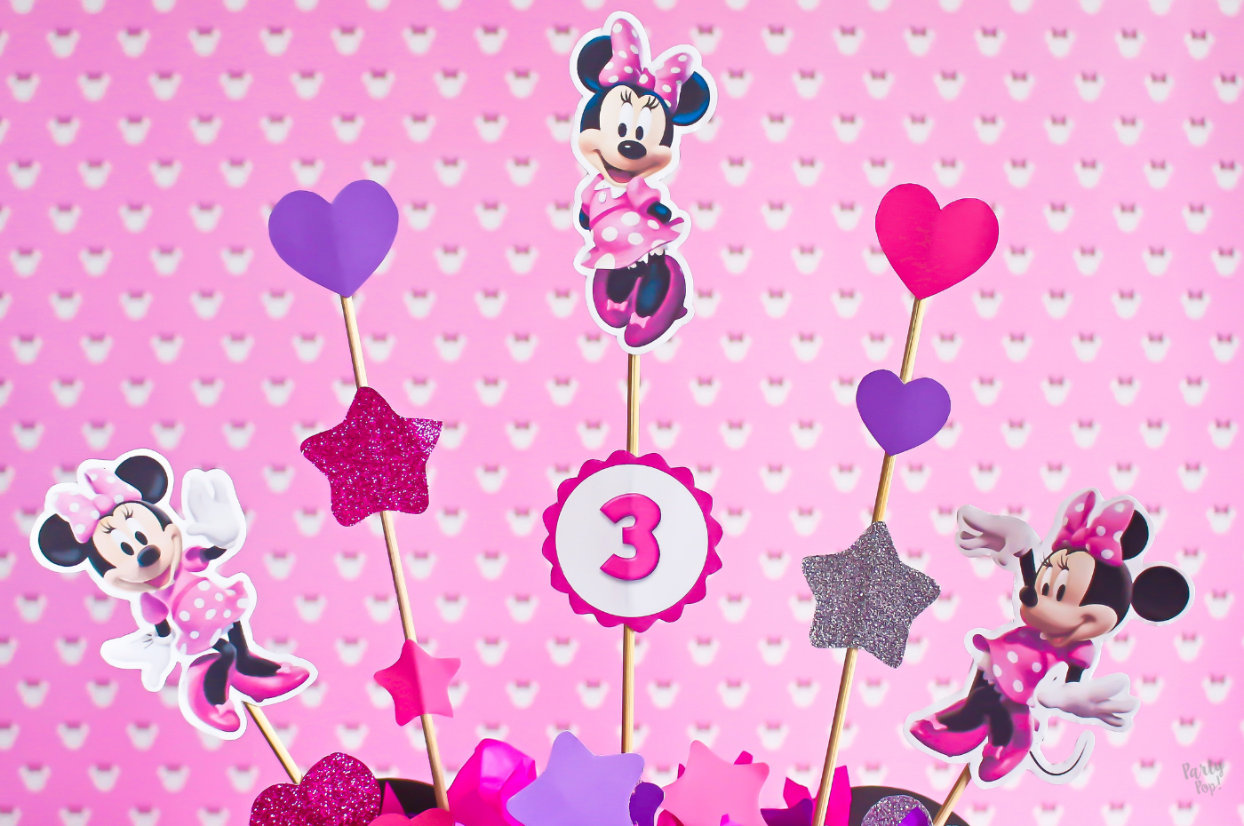 Centro de mesa Minnie Mouse 🎀 | PartyPop DIY