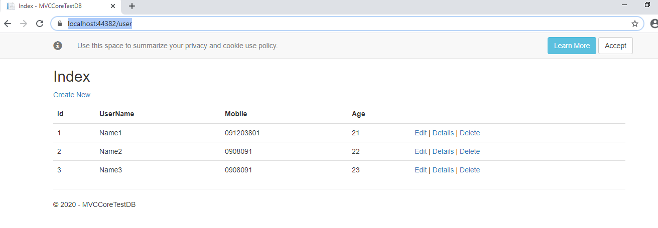 Consume Web API in .NET Core MVC using HTTPClient