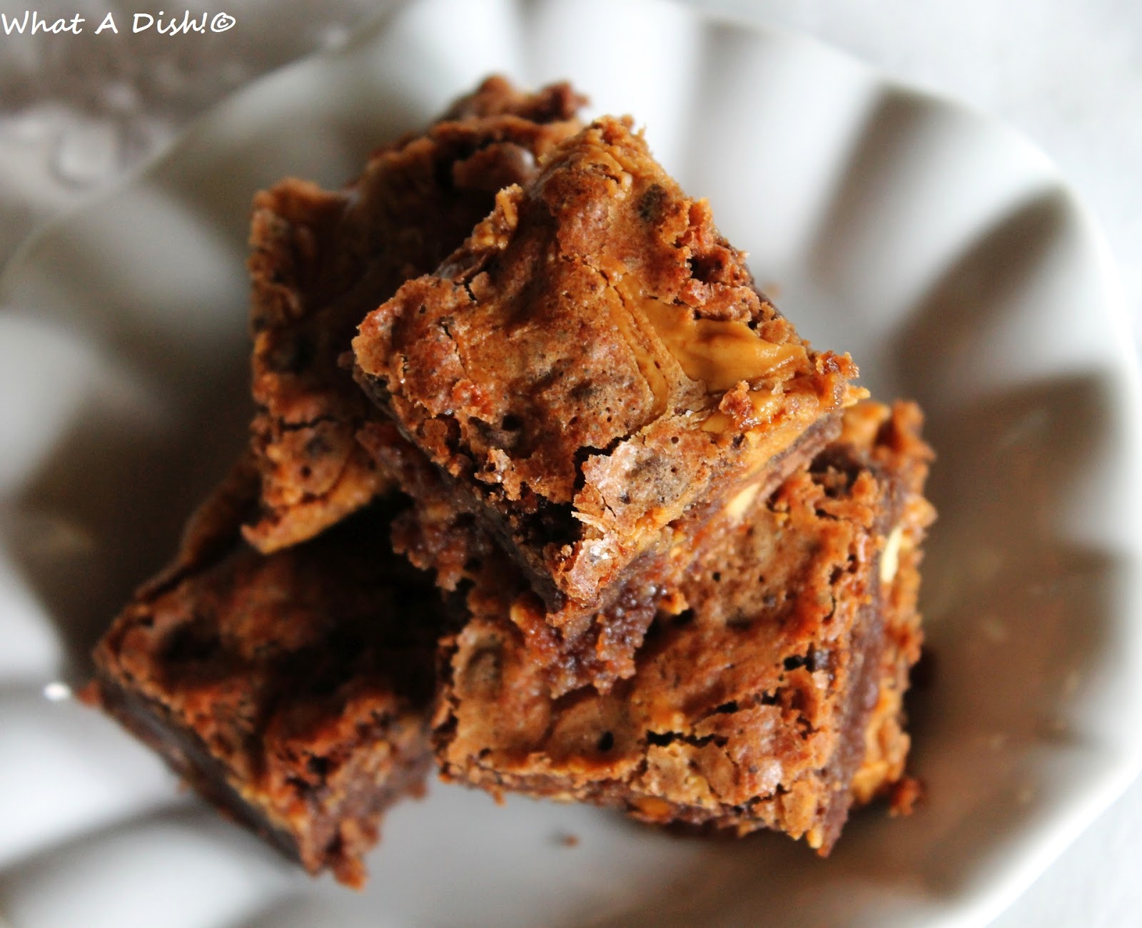What A Dish!: Peanut Butter Snickers Brownies