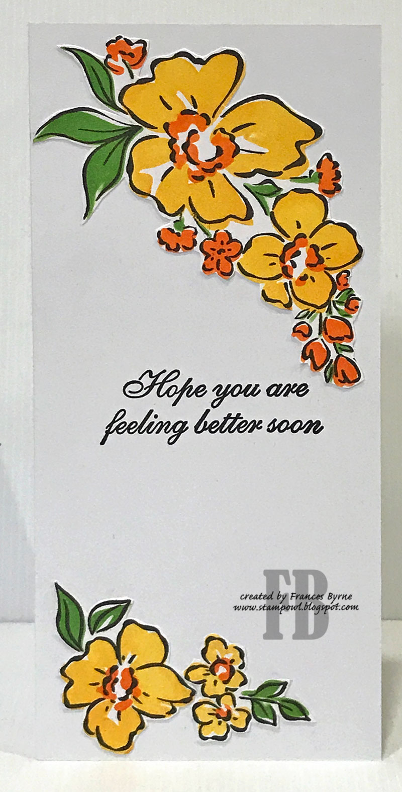 StampOwl's Studio: Yellow Stripe Get Well Card