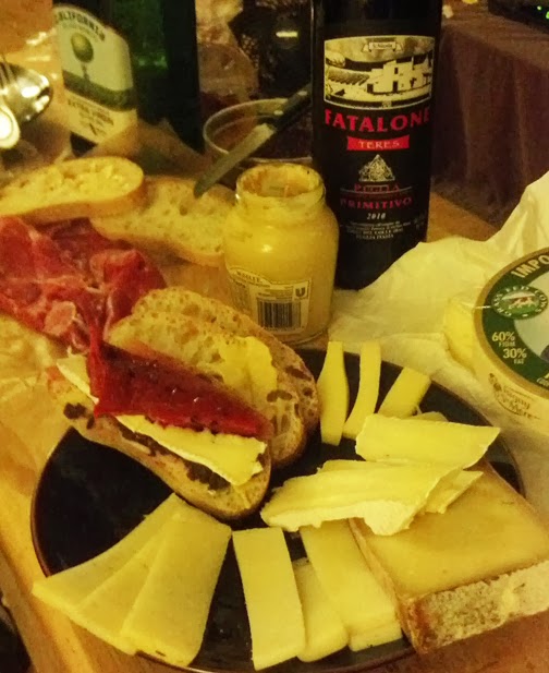 Artisan cheese and wine