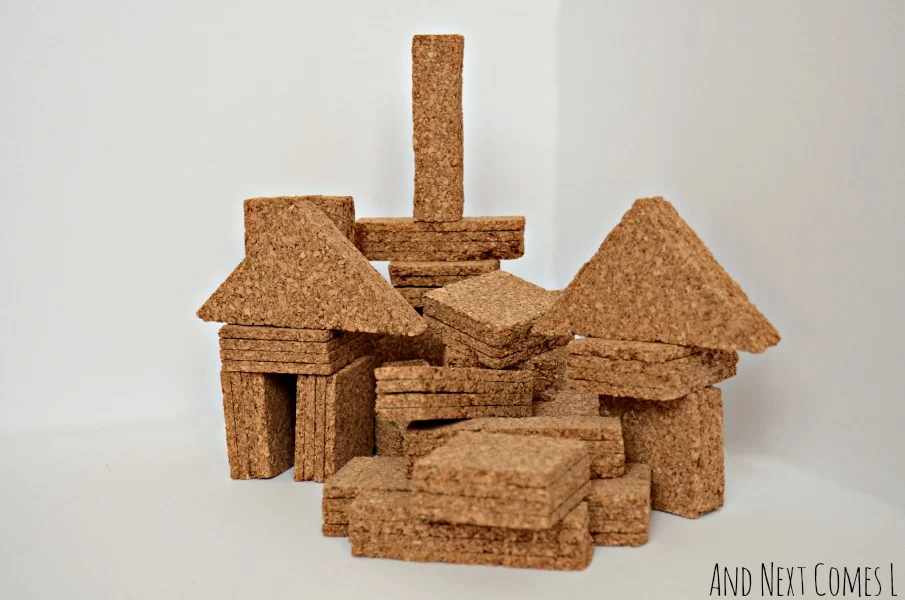 DIY Cork Building Blocks | And Next Comes L - Hyperlexia Resources