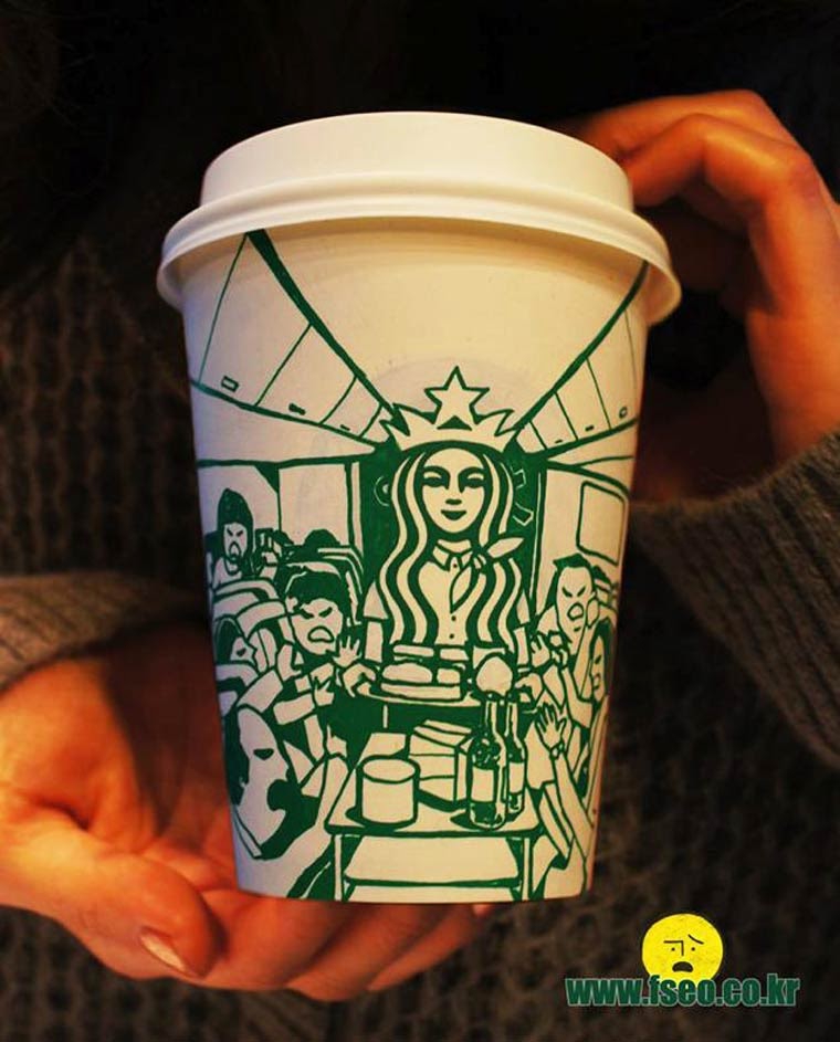 25 Ilustrasi Aksi Bersahaja Maskot Starbucks Apabila Keluar Dari Kepompong
