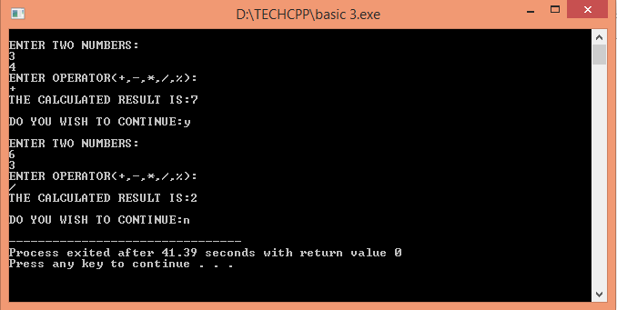 C Program For Mini Calculator Devcppgcc Techcpp