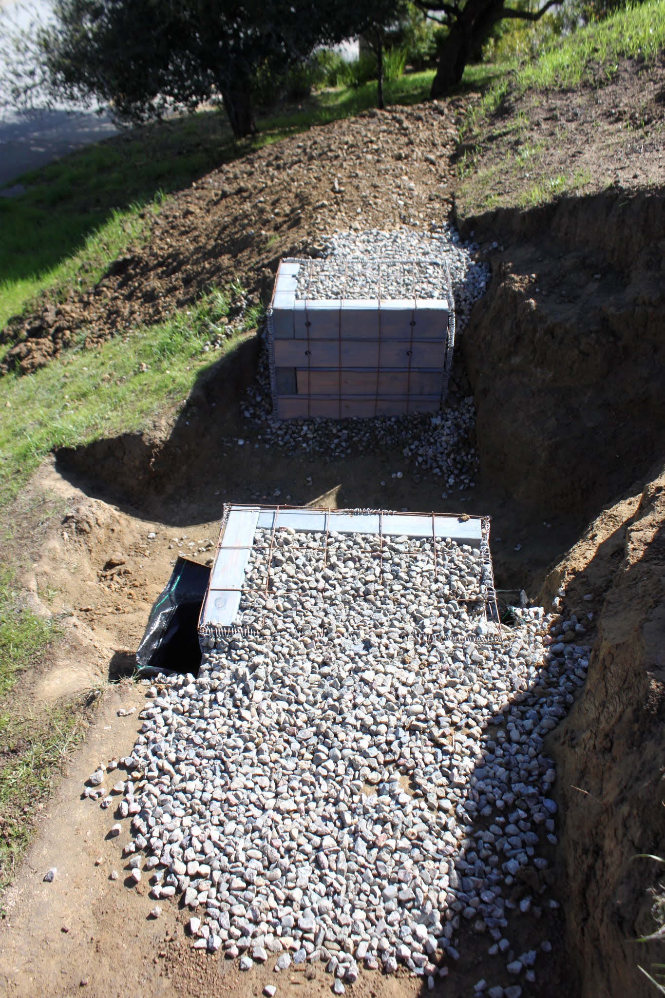 DIY Gabion baskets in the garden