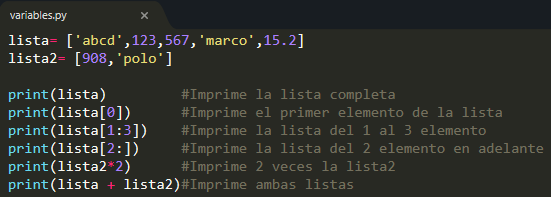 Variables en Python