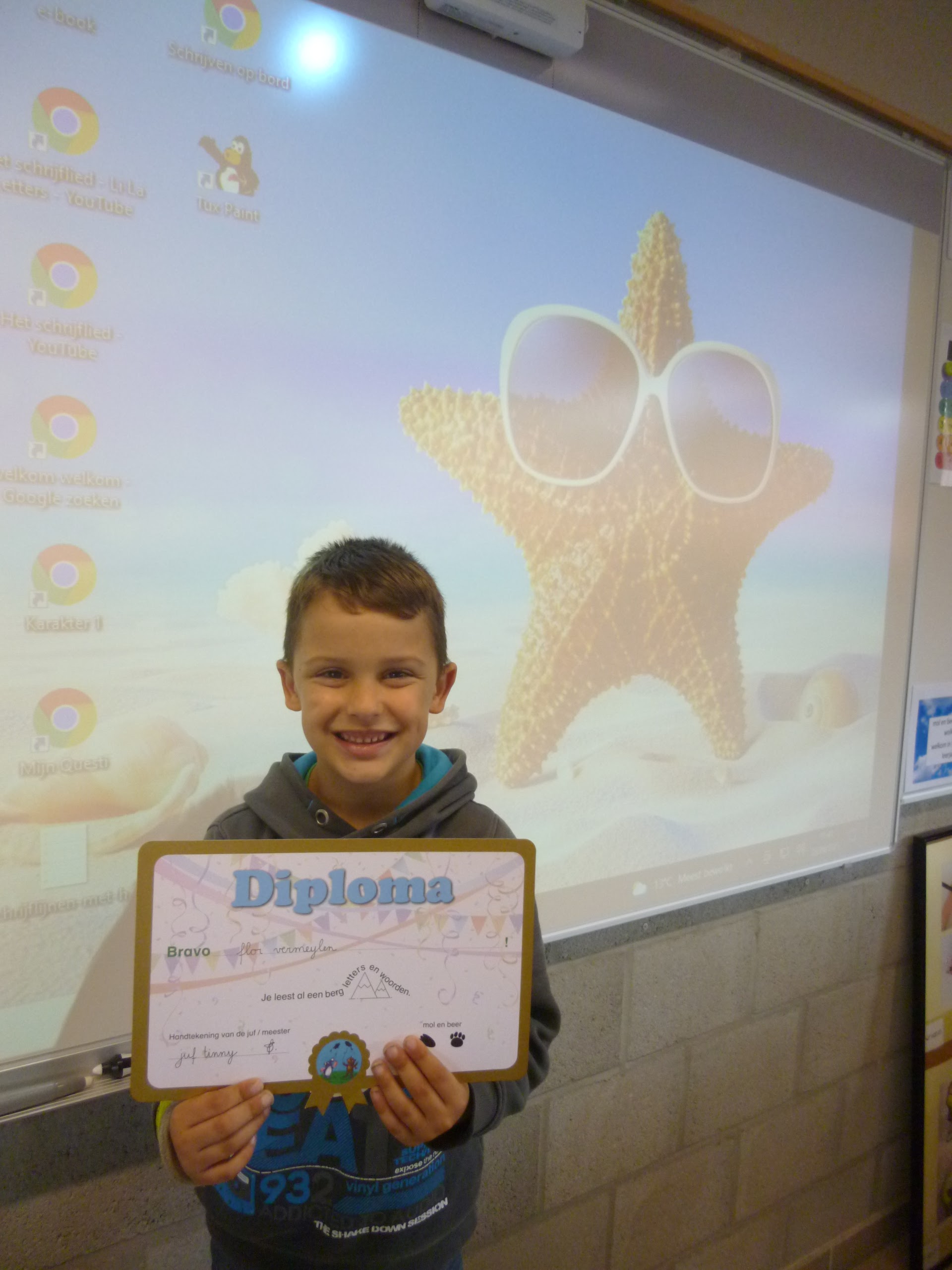 't Steltje eerste leerjaar A: EEN LEESDIPLOMA VAN MOL EN BEER ... DAT ...