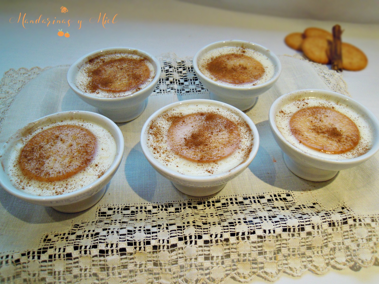 Natillas caseras sin huevo | Mandarinas y miel