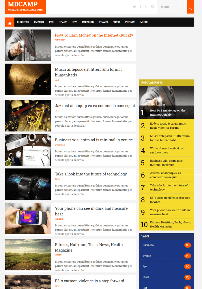 AMP Blogger Templates in 2021 Free Download | Blogger AMP Themes