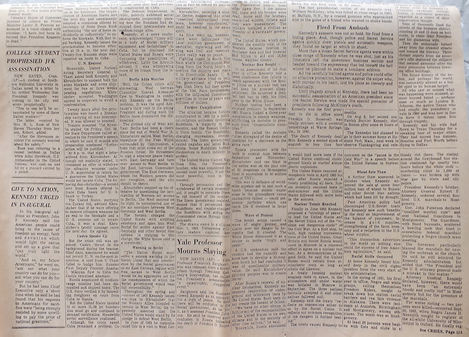 Vintage Johnstown: November 23, 1963: JFK ASSASSINATED