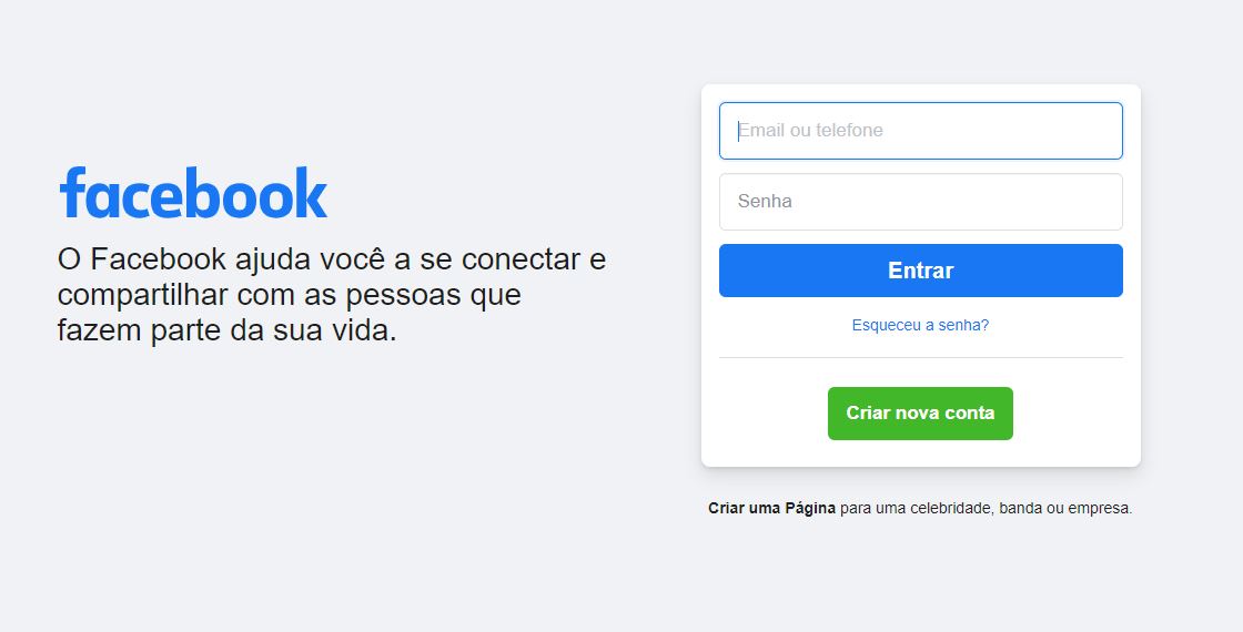 Entrar no Facebook Direto – GDH Press