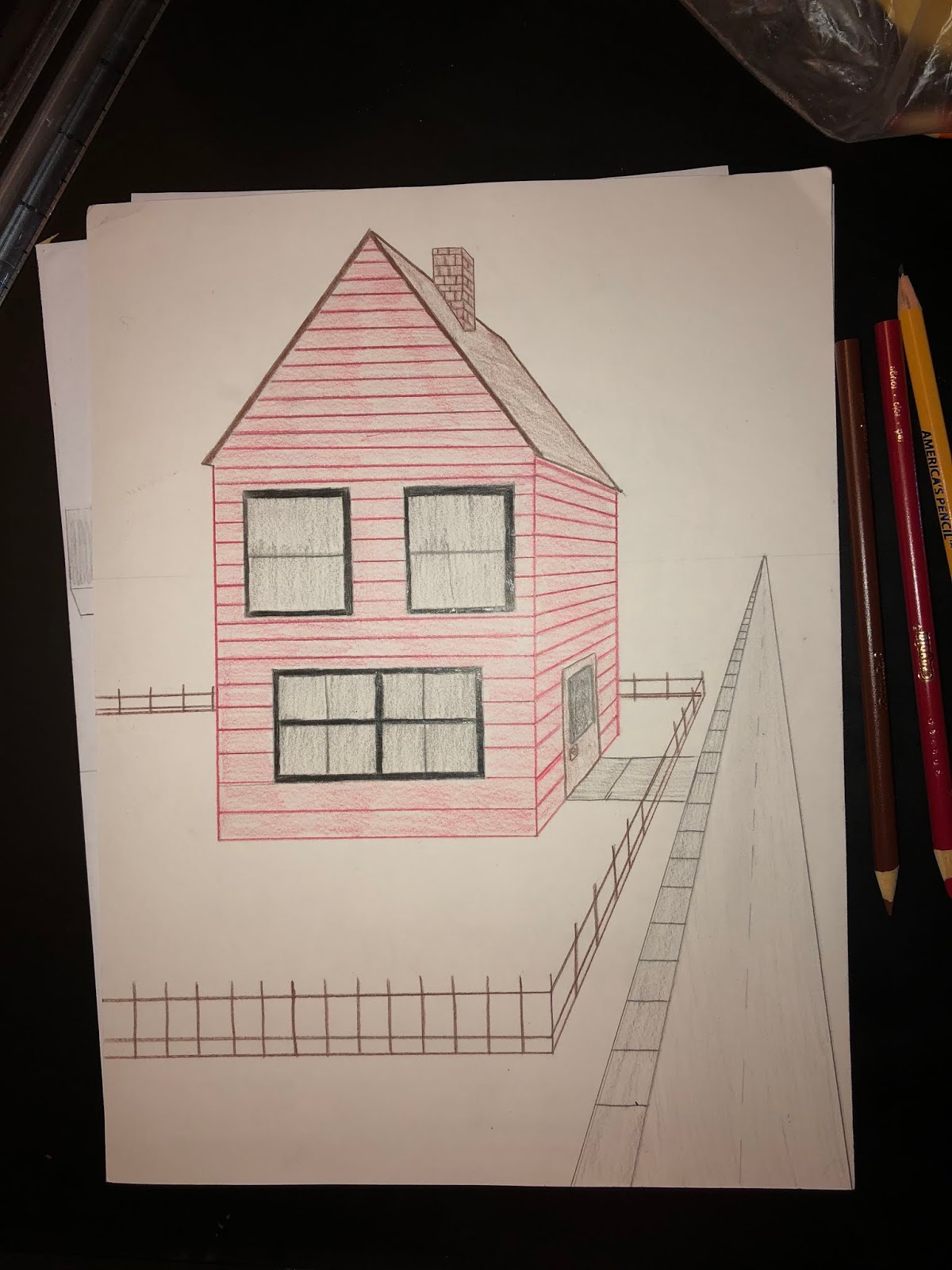 One Point Perspective House