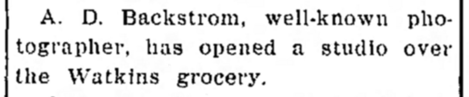 Cabinet Card Photographers: Alexander Daniel Backstrom