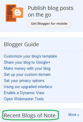 What is Blogs of Note in Blogger About - Quick Information