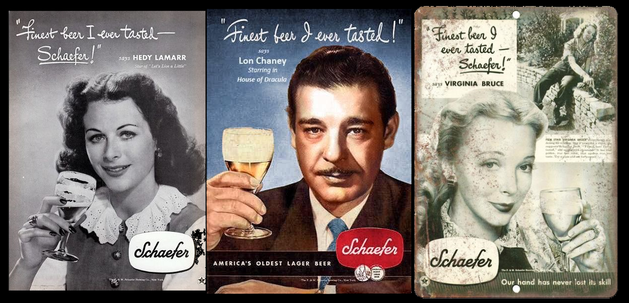 Sisco Vanilla Serves and Drinks: Schaefer Beer Vintage Celebrity Ads ...