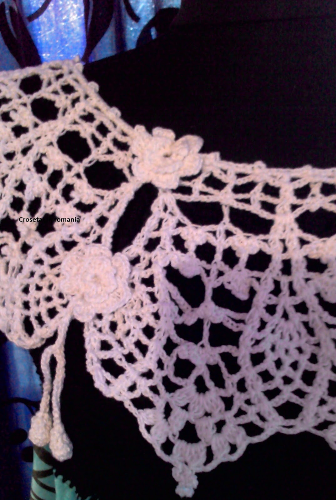 GULERE CROSETATE ROMANIA: Guler Crosetat Manual Dantelat Alb Model 11