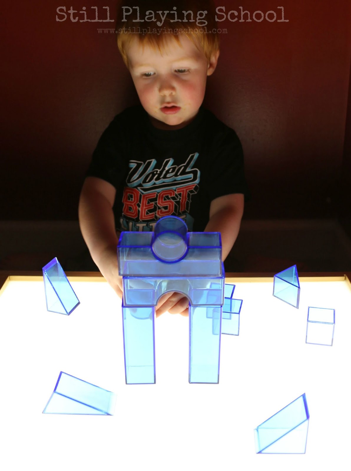 3D Shapes on the Light Table | Still Playing School